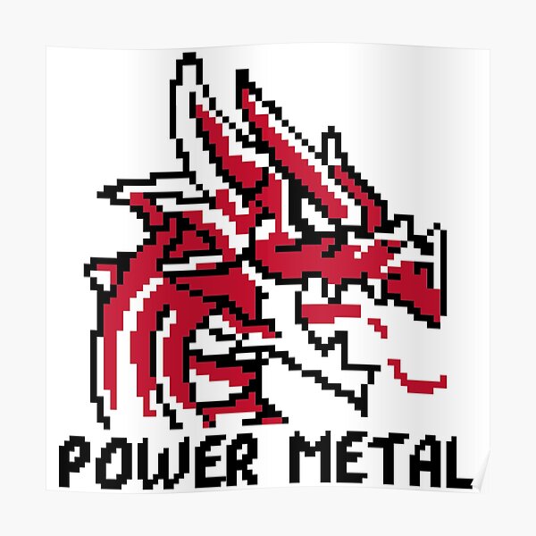 "Power Metal 16-bit Dragon" Poster by metal-works | Redbubble