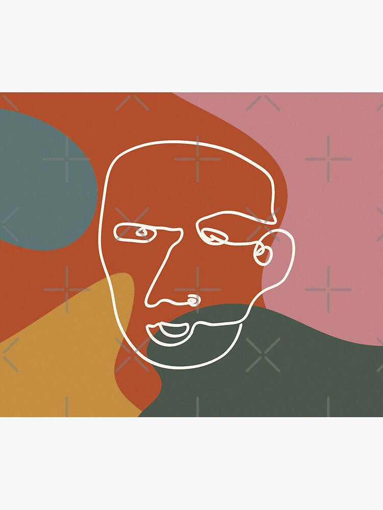 "awkward lines and awkward faces minimalism line drawing" Sticker for ...