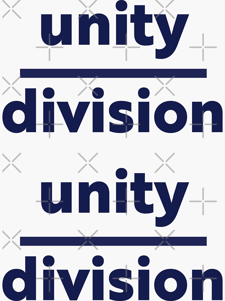 "unity over division" Sticker by MadEDesigns | Redbubble