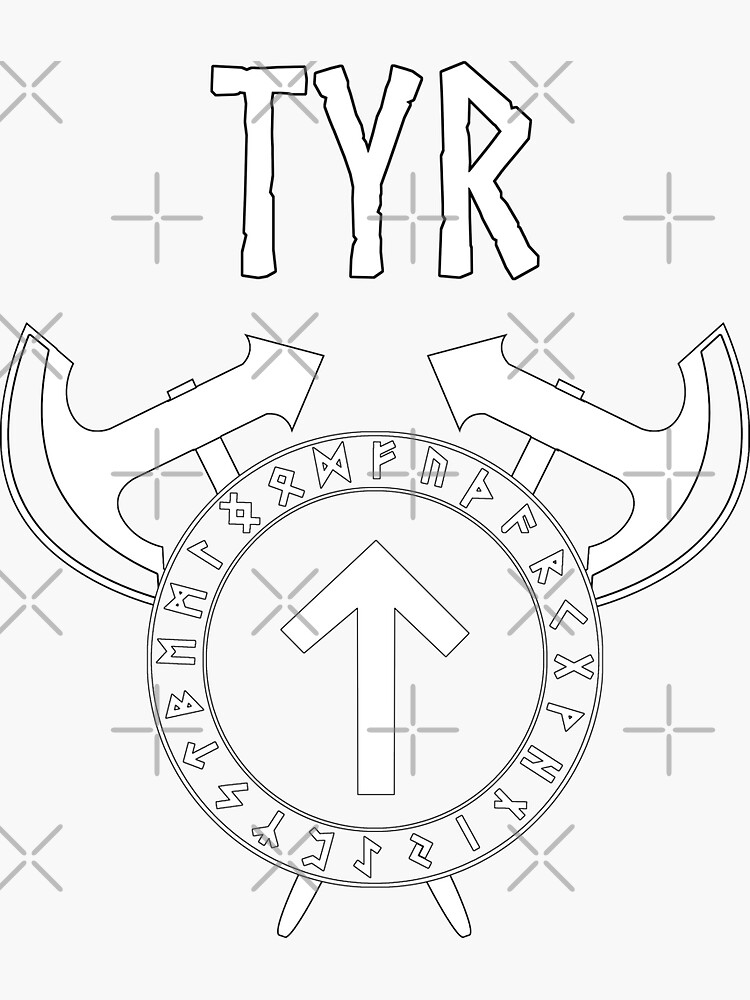 "Tyr Viking Warrior God" Sticker by WarlordApparel | Redbubble