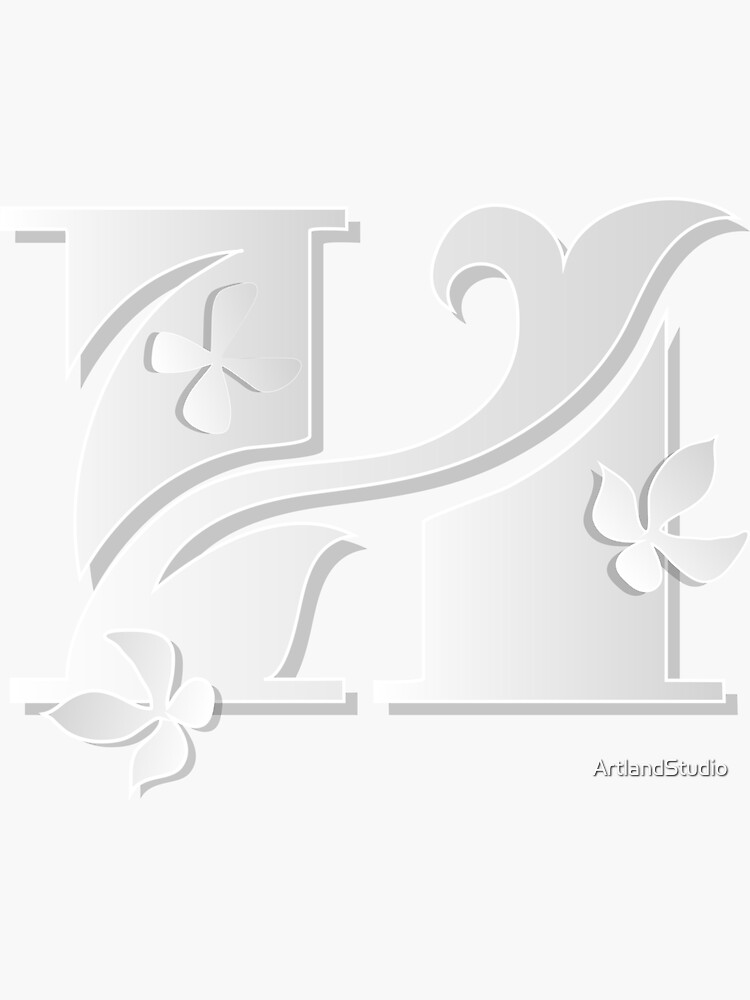 "Monogram H. Letter H. Caligraphy gift." Sticker for Sale by ...