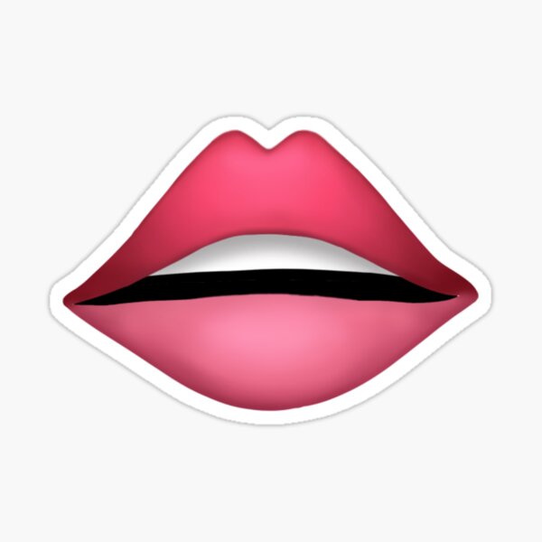 "Lip Emoji" Sticker by DoodlesnNoodlez | Redbubble