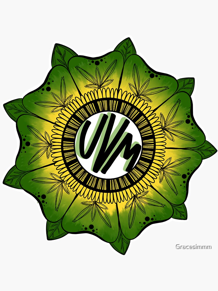 "UVM mandala flower" Sticker by Gracesimmm | Redbubble