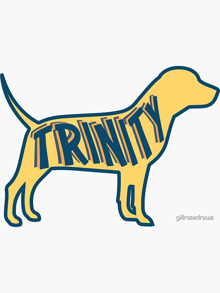 "Trinity College Dog Sticker" Sticker for Sale by gillrosedraws | Redbubble