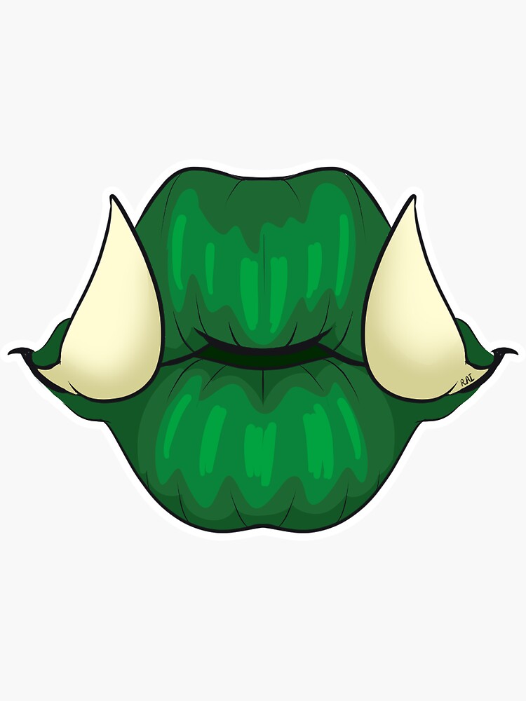 "Orc green lips" Sticker for Sale by raikugan | Redbubble