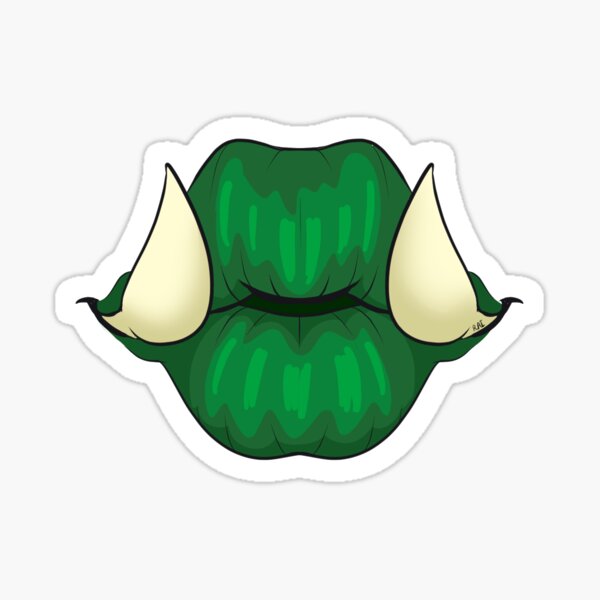 "Orc green lips" Sticker for Sale by raikugan | Redbubble