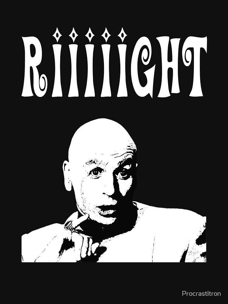 "Riiight" Essential T-Shirt for Sale by Procrastitron | Redbubble