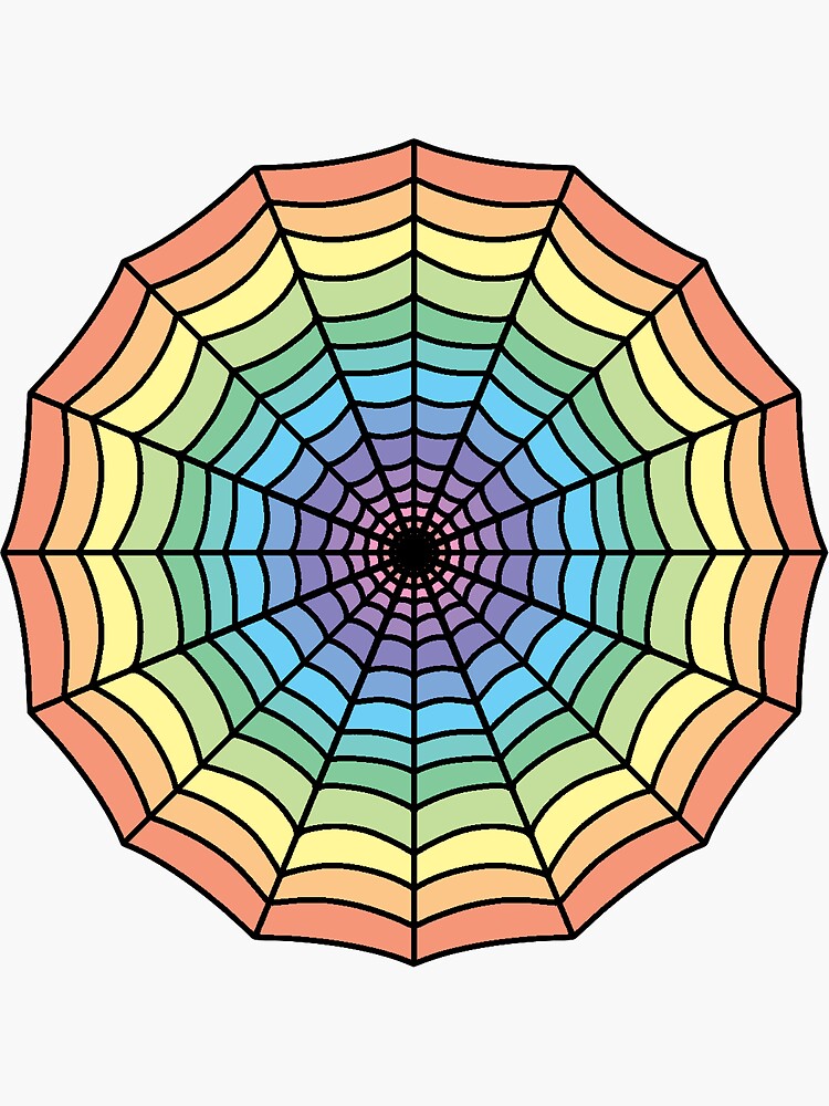 "Rainbow Spiderweb - Pastel Colors" Sticker by RheaResists | Redbubble