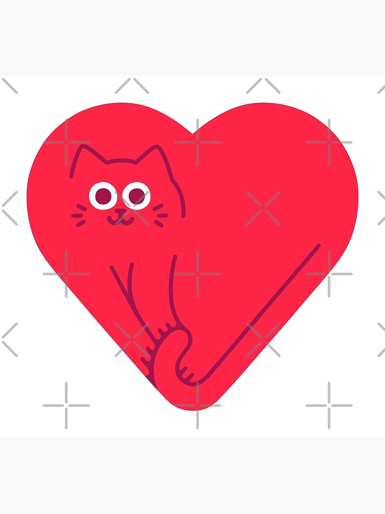 "Cute Cat Heart" Art Print for Sale by obinsun | Redbubble