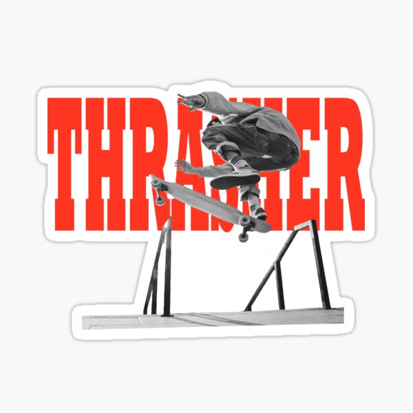 "THRASHER" Sticker for Sale by laserskull | Redbubble