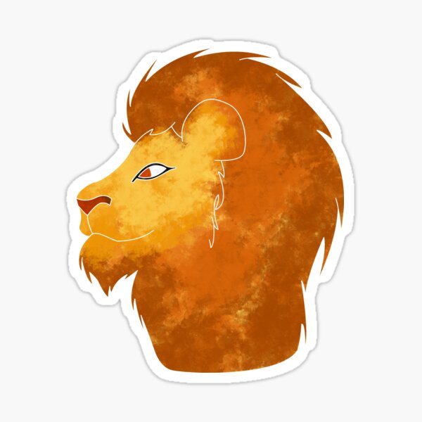 "Lion Face" Sticker for Sale by SimbaDoesStuff | Redbubble