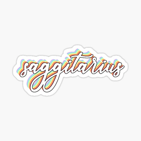 Rainbow Cursive Saggitarius Zodiac Sign Vsco Sticker Sticker For Sale