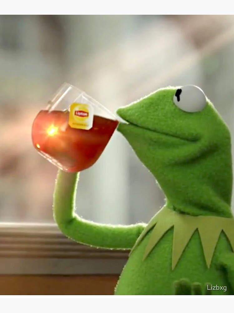 "Kermit Sipping Tea" Mounted Print for Sale by Lizbxg | Redbubble