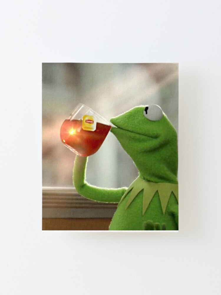 "Kermit Sipping Tea" Mounted Print for Sale by Lizbxg | Redbubble