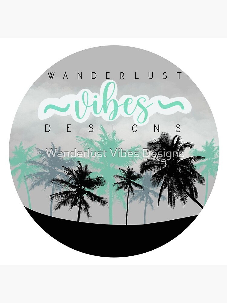 "Palm Tree Silhouette with Wanderlust Vibes Designs Logo" Photographic ...