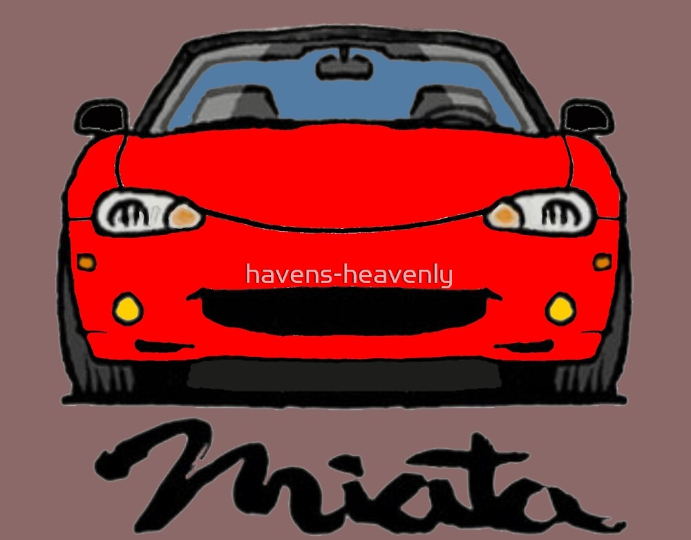 "True Red NC Miata Front View" by havens-heavenly | Redbubble
