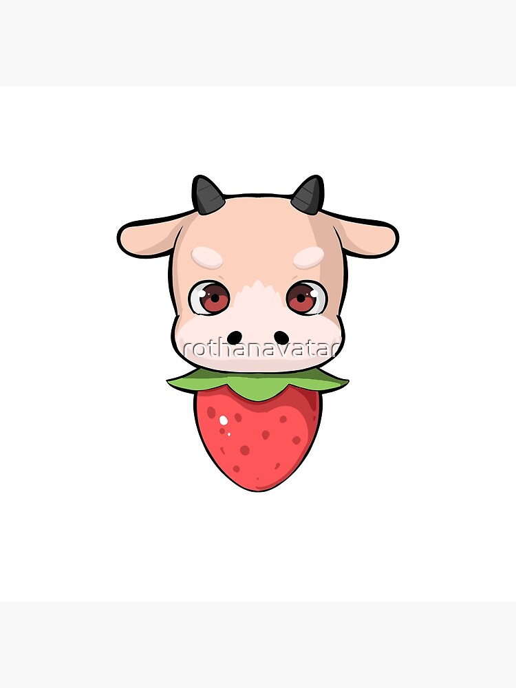 "Chibi Baby Cow in a Strawberry" Poster for Sale by rothanavatar ...