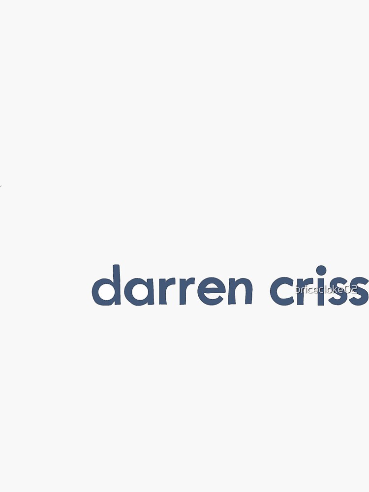 "darren criss word art " Sticker for Sale by bricecloke02 | Redbubble