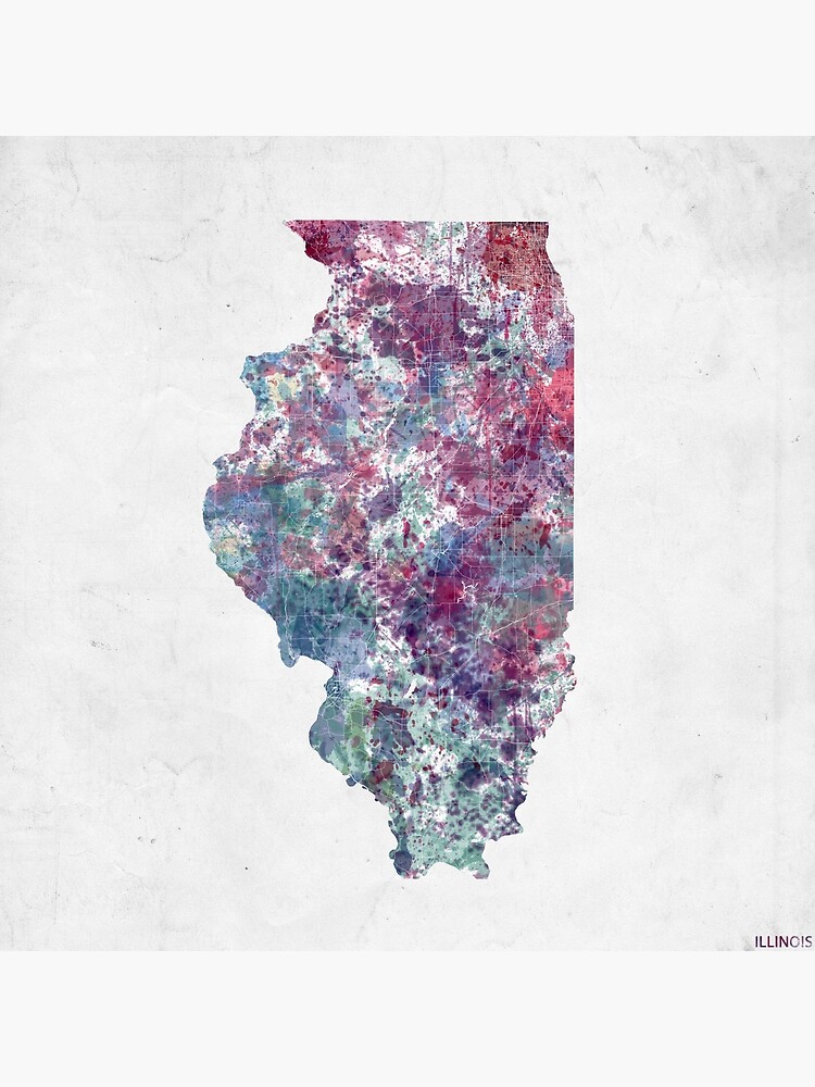 "Illinois map cold color" Poster for Sale by MapMapMaps | Redbubble