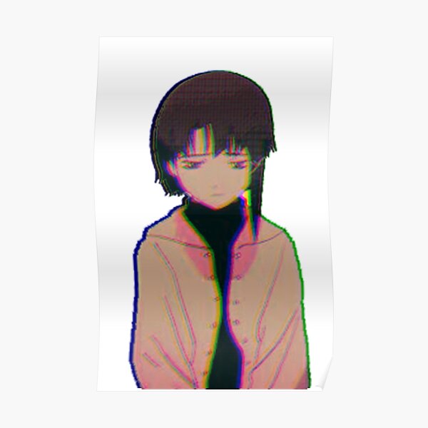 "Lain Sad Static" Poster by Dolphin-5k | Redbubble