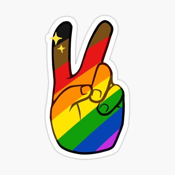 "Pride Peace Sign Design (Rainbow)" Sticker for Sale by Kazooodles ...
