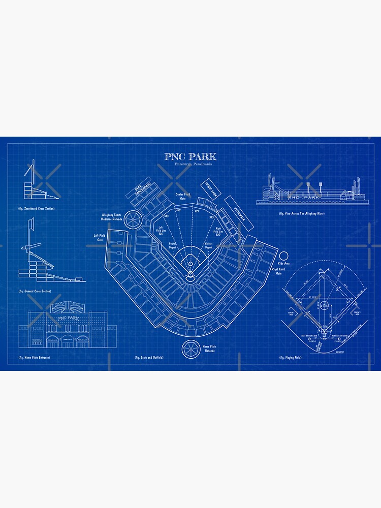 "PNC Park (Blueprint)" Sticker for Sale by BGALAXY | Redbubble