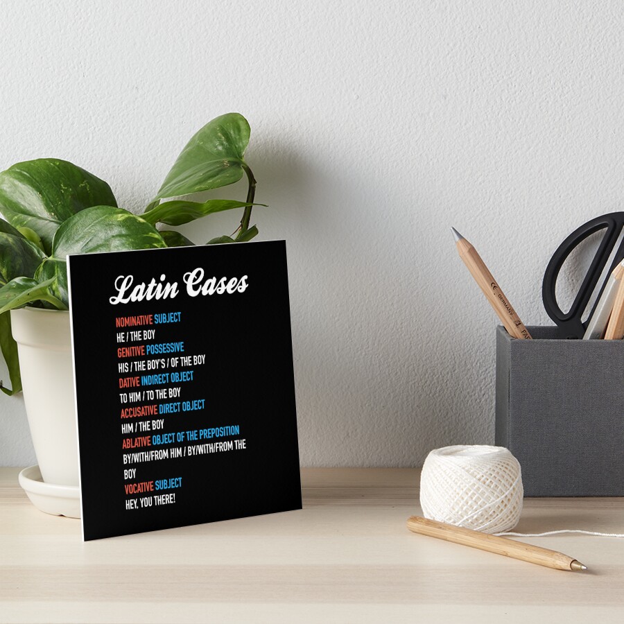 "Latin Cases - Nominative Dative Accusative Etc" Poster for Sale by ...
