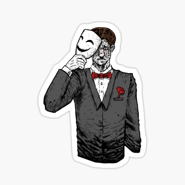 "Smiley Mask (Two Face)" Sticker by sanismail | Redbubble