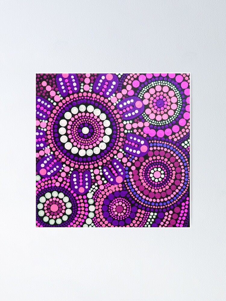 "Aboriginal Art Pink Pattern Family Gathering" Poster for Sale by ...