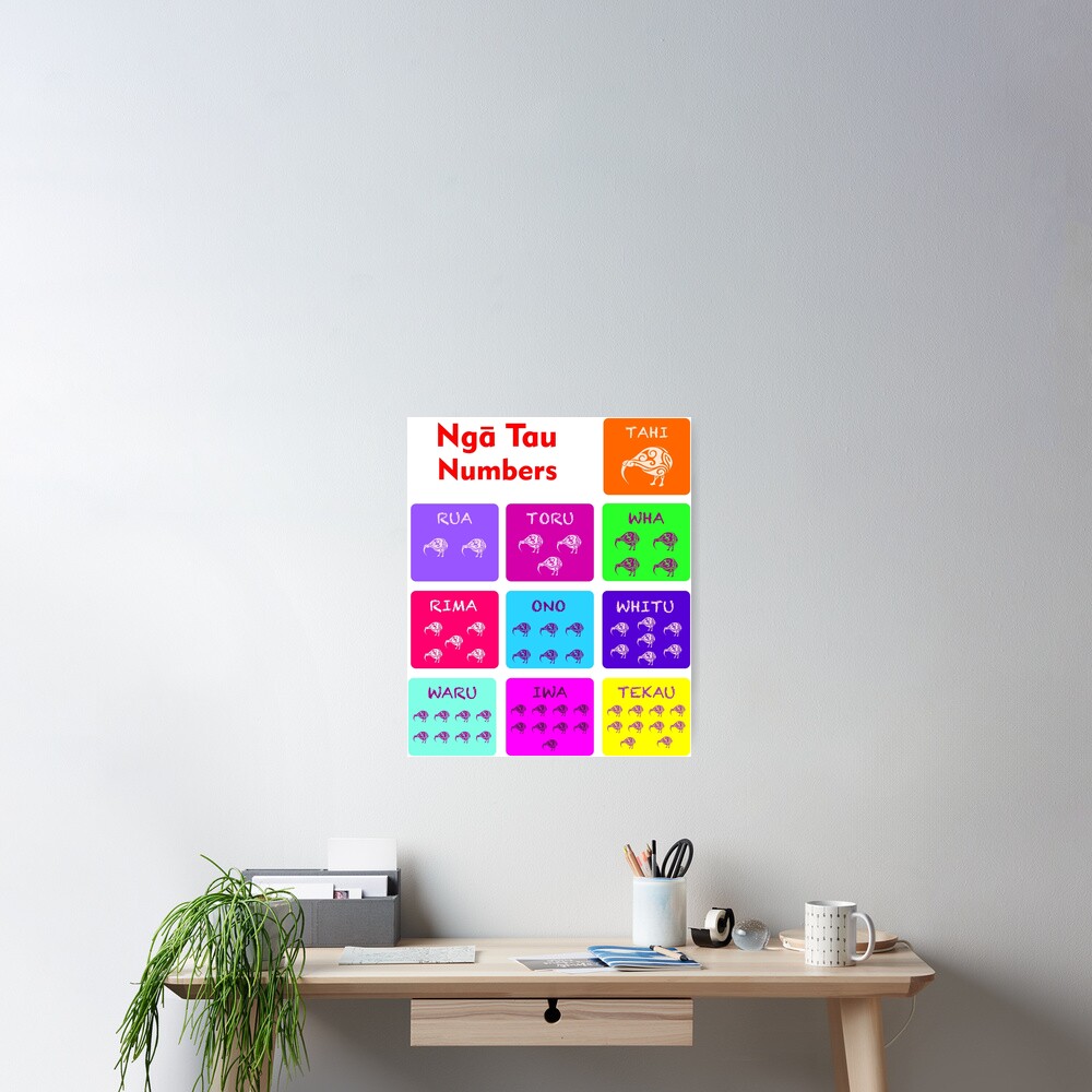 "Te Reo Counting Chart" Poster by Kiwidom | Redbubble