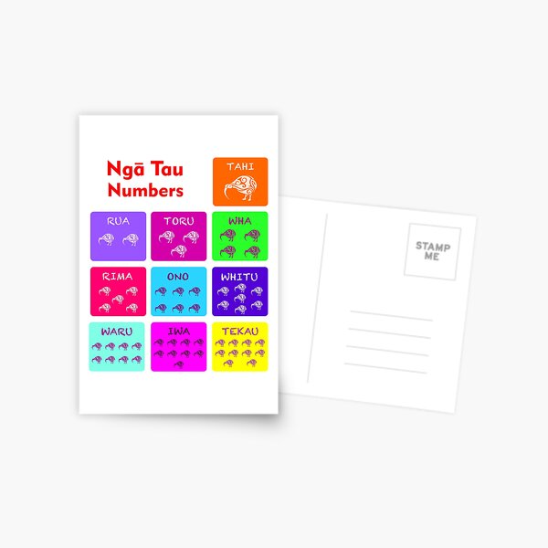 "Te Reo Counting Chart" Postcard for Sale by Kiwidom | Redbubble