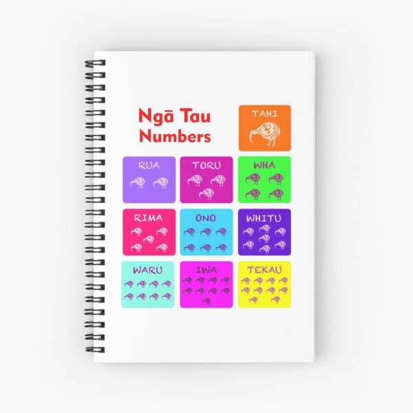 "Te Reo Counting Chart" Spiral Notebook by Kiwidom | Redbubble