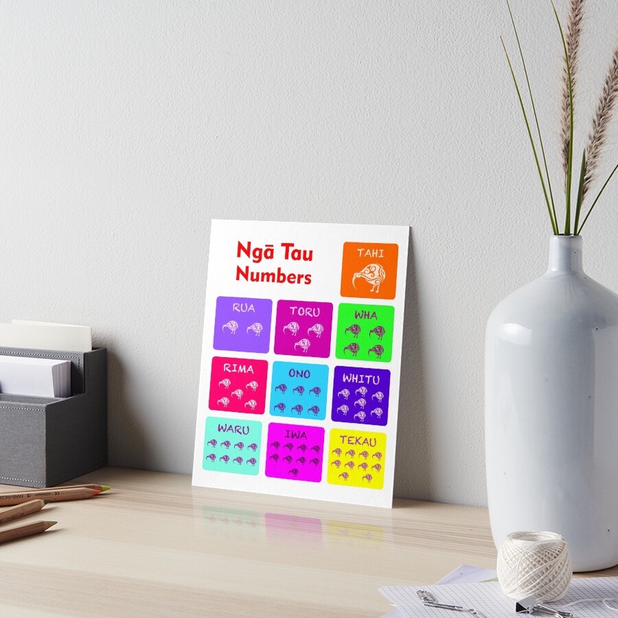"Te Reo Counting Chart" Art Board Print by Kiwidom | Redbubble