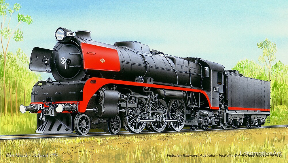 "VicRail 4-6-4 R Class Hudson (R701)" by LocomotiveArt | Redbubble