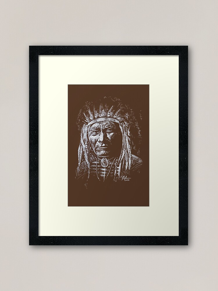 "Algonquin Chief" Framed Art Print for Sale by Paul-M-W | Redbubble