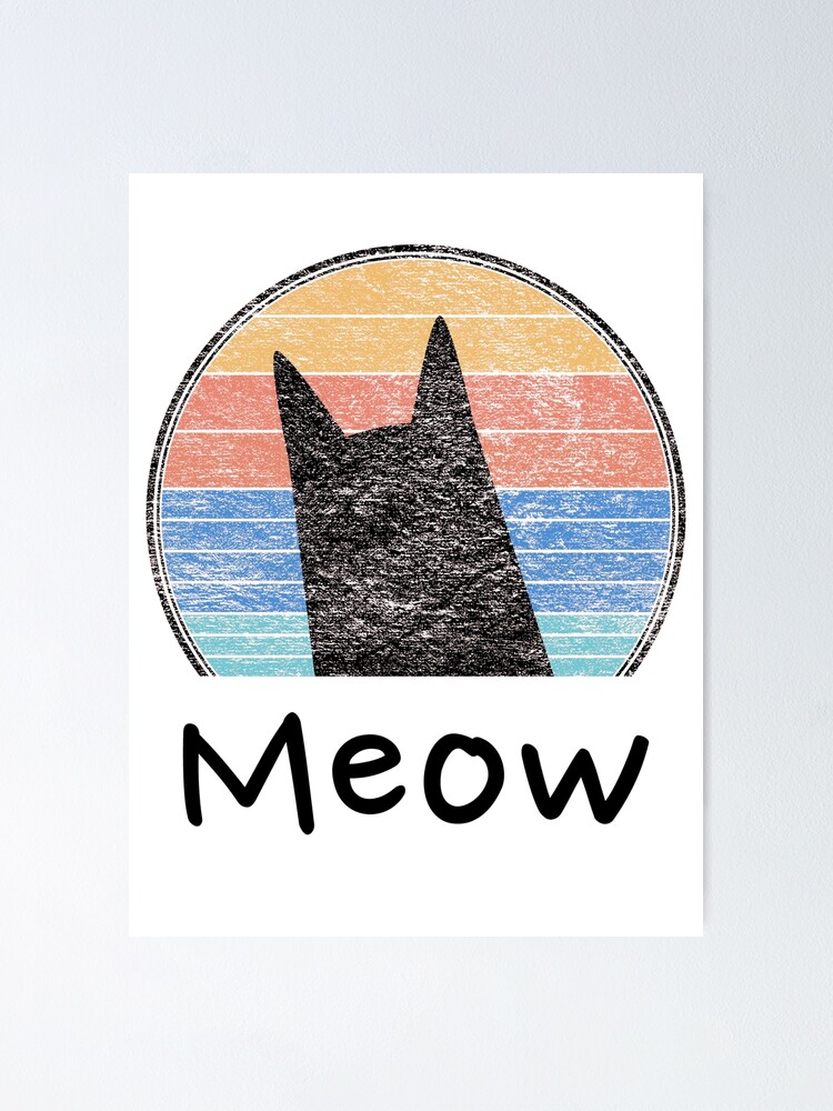 "black cat meow logo" Poster by pirminio | Redbubble