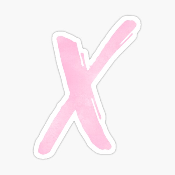 "Pink Watercolor Letter X" Sticker for Sale by ArtsyDecals | Redbubble