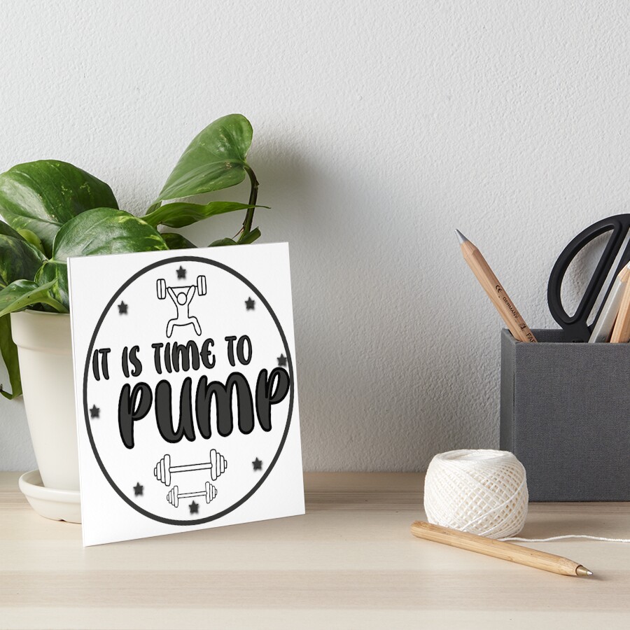 "it is time to pump! motivational workout bodypump logo. - dark grey ...