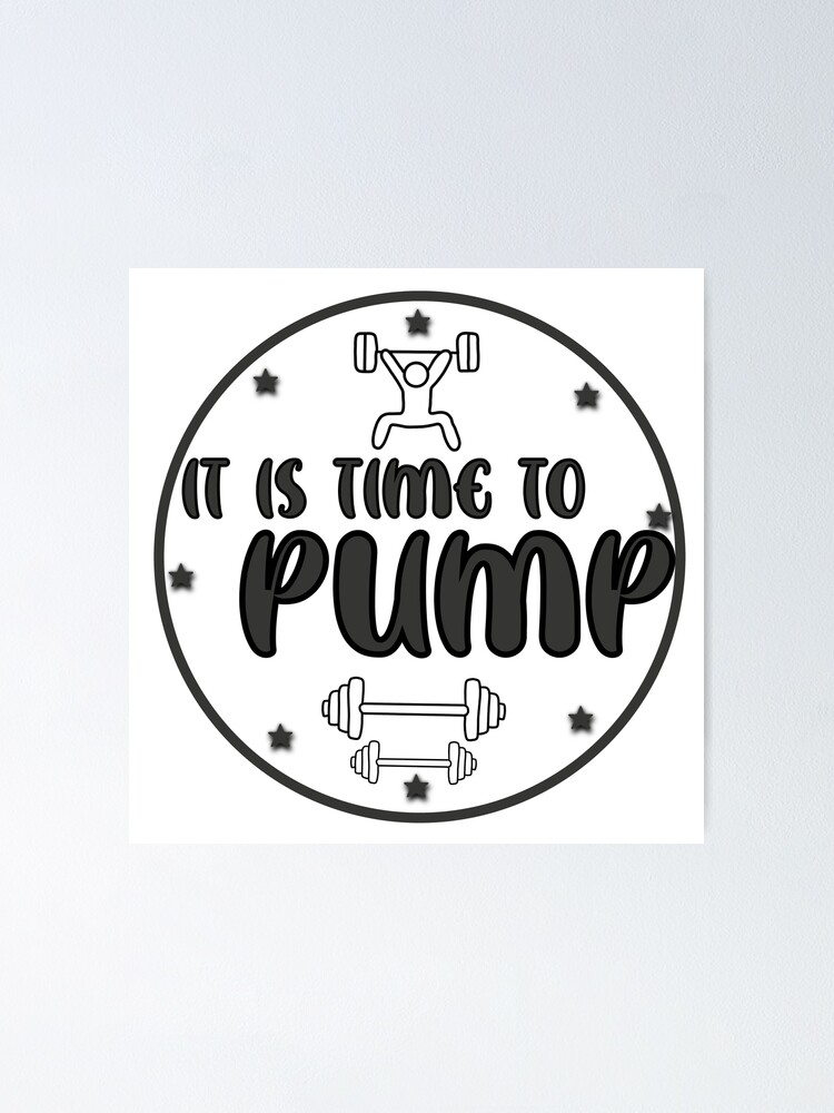 "it is time to pump! motivational workout bodypump logo. - dark grey ...