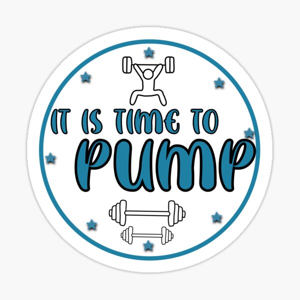 "it is time to pump! motivational workout bodypump logo - light blue ...