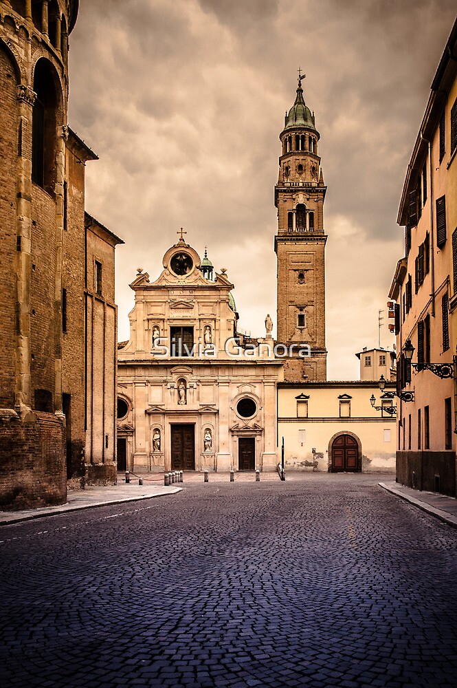 "Church and bell tower in Parma, Italy" by Silvia Ganora | Redbubble