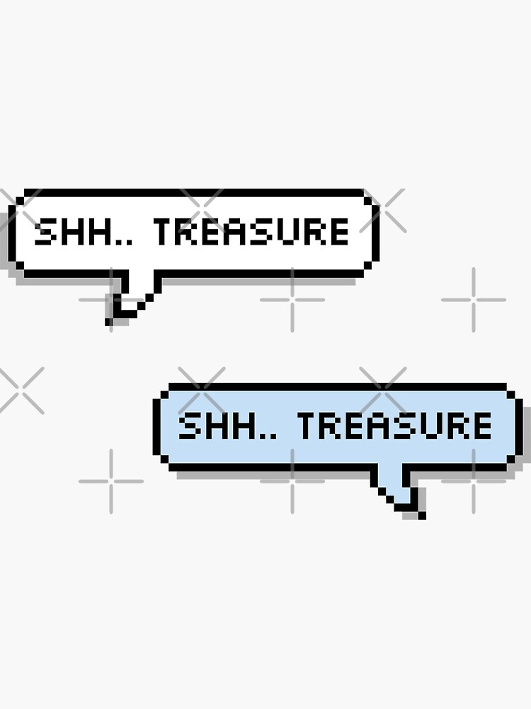 "Shh Treasure Pixel Speech Bubble Set" Sticker for Sale by ...