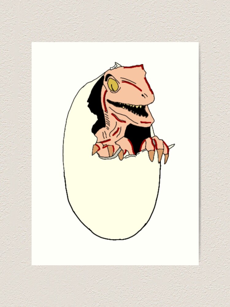 "Jurassic Park - Hatching Raptor" Art Print for Sale by sketchdrawings0 ...