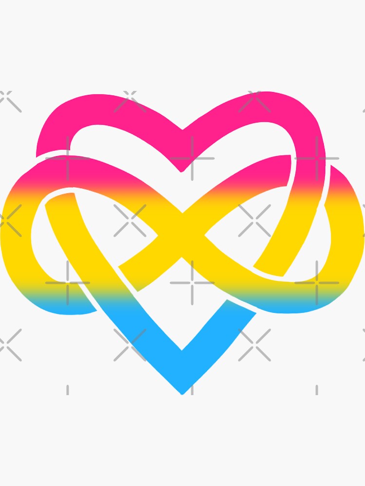 "Pansexual Polyamory Inifinity Heart (black)" Sticker for Sale by ...