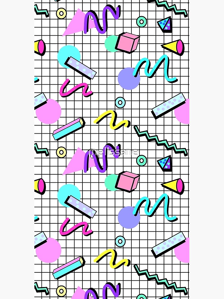 "80s Retro Party Grid Design (White BG)" Duffle Bag for Sale by ...