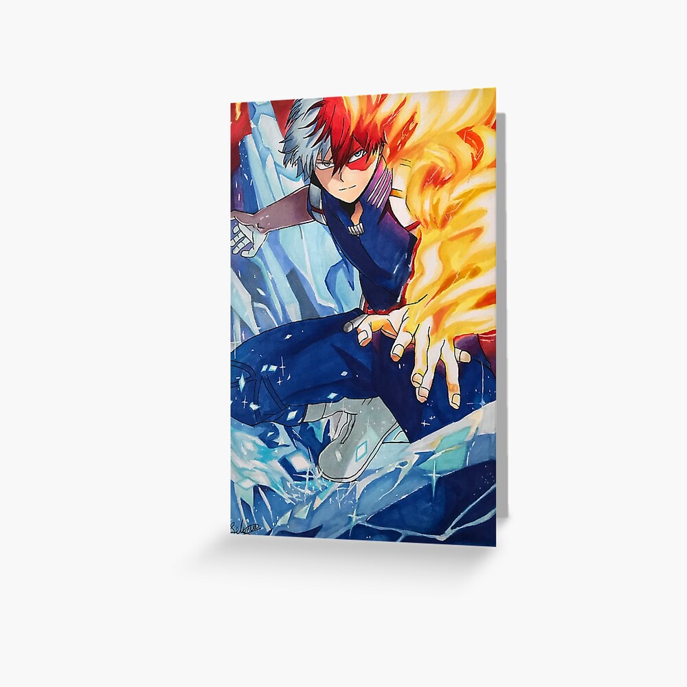 "Shoto Todoroki, My Hero Academia, Boku No Hero" Greeting Card by ...