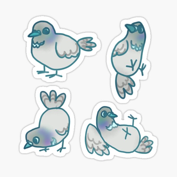 "pigeon sticker set" Sticker by rhonnnnie | Redbubble