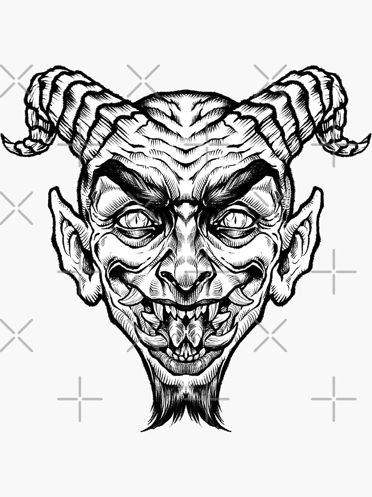"Smiling Devil face" Sticker for Sale by virginia-varg | Redbubble