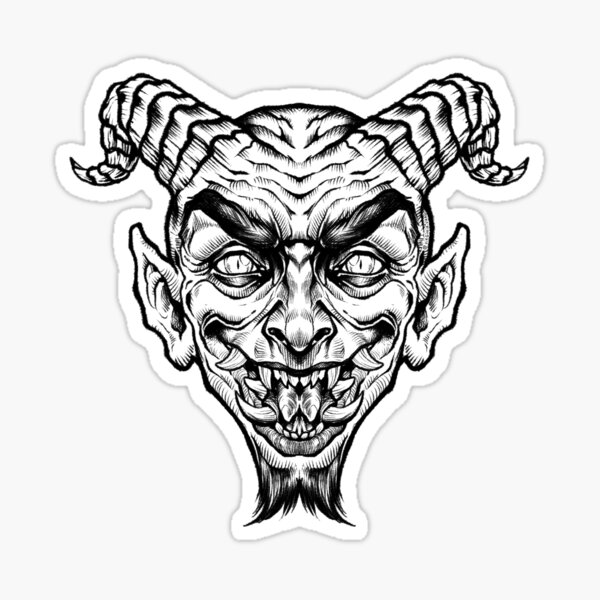 "Smiling Devil face" Sticker for Sale by virginia-varg | Redbubble