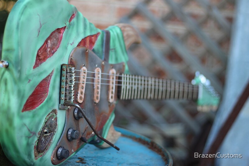 "Brazen Custom Shop- Monster Strat " by BrazenCustoms | Redbubble